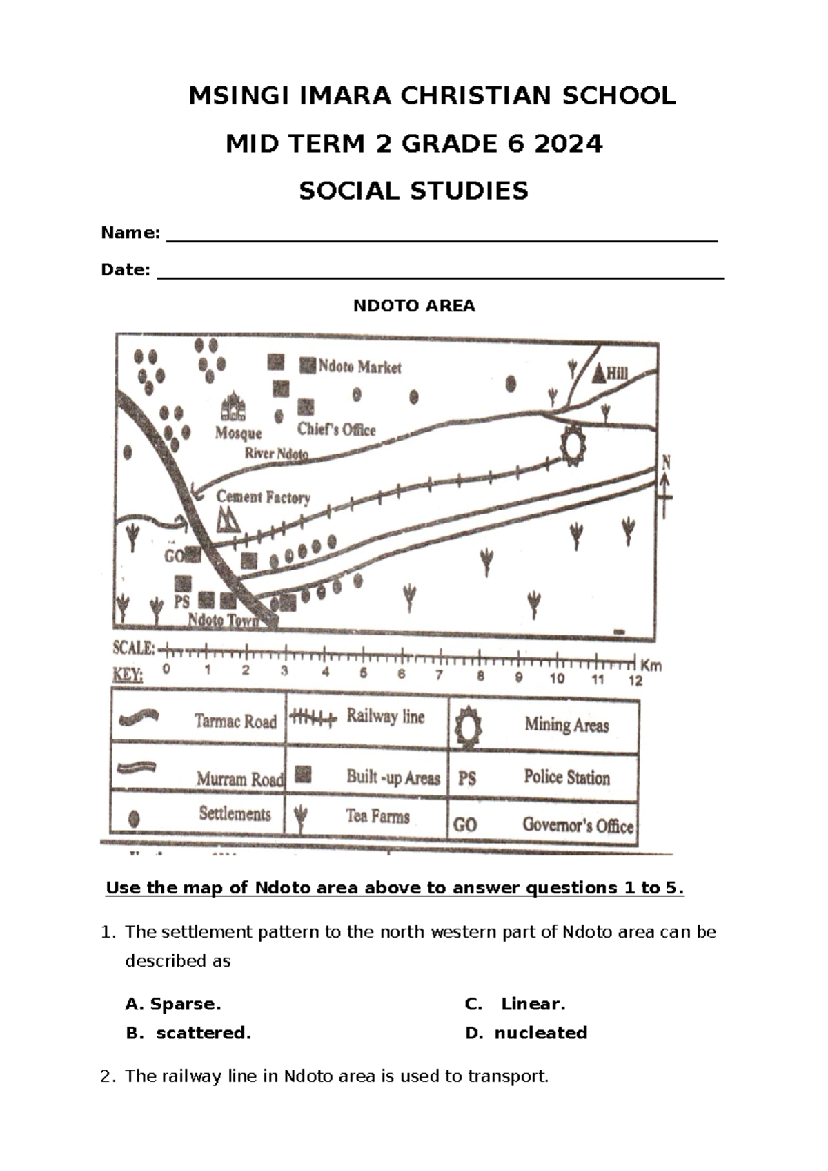 Social Grade 6 (1) - MSINGI IMARA CHRISTIAN SCHOOL MID TERM 2 GRADE 6 ...