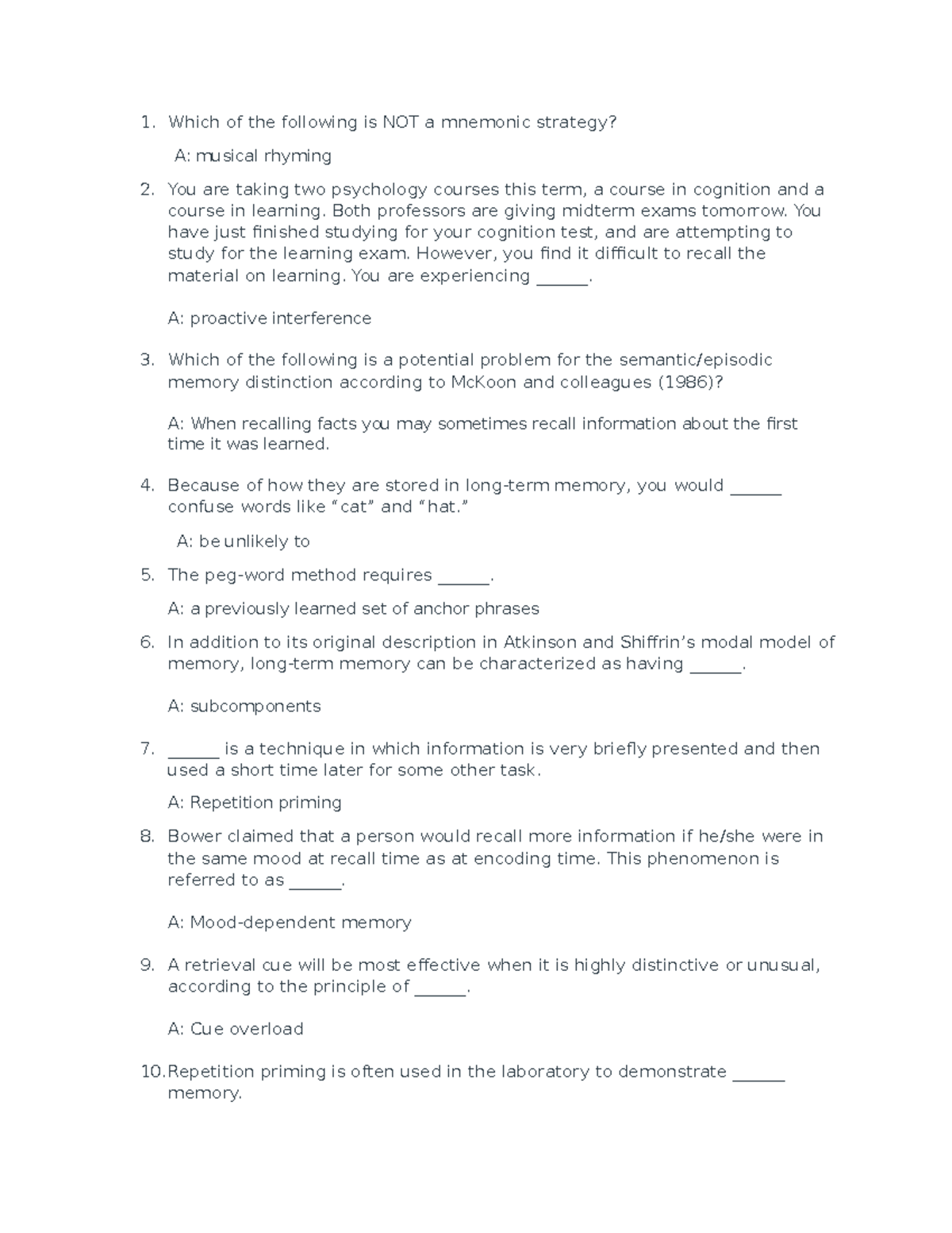 EXAM 2 Questions and answers - 1. Which of the following is NOT a ...