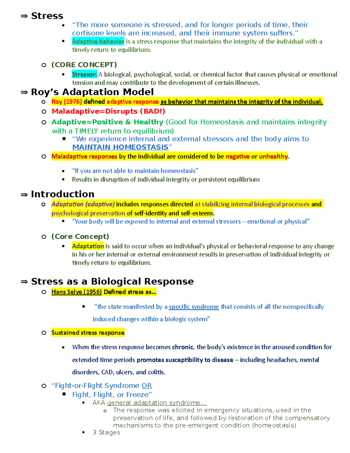 Chapter 1 - Lecture notes 1-5 - Stress “The more someone is stressed ...