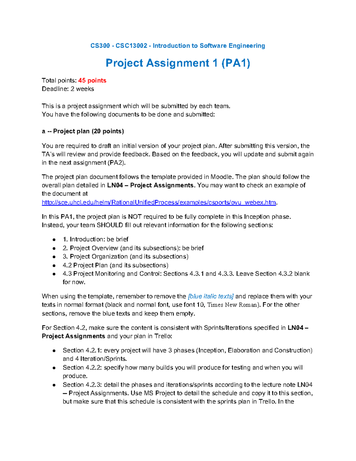 PA1 - none - CS300 - CSC13002 - Introduction to Software Engineering Project Assignment 1 (PA1 ...