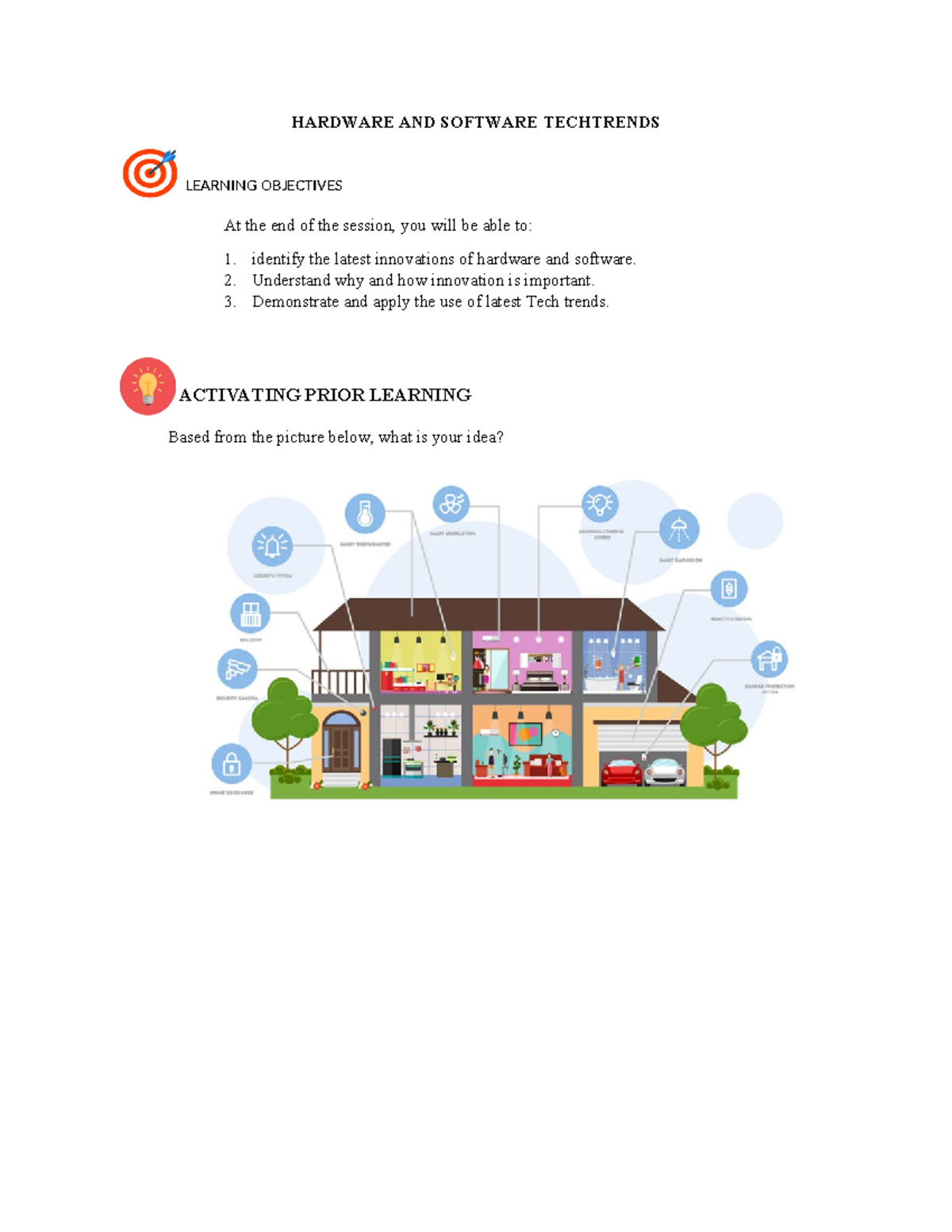 Module 4 Hardware AND Software Techtrends - LEARNING OBJECTIVES ACTIVATING PRIOR LEARNING ...