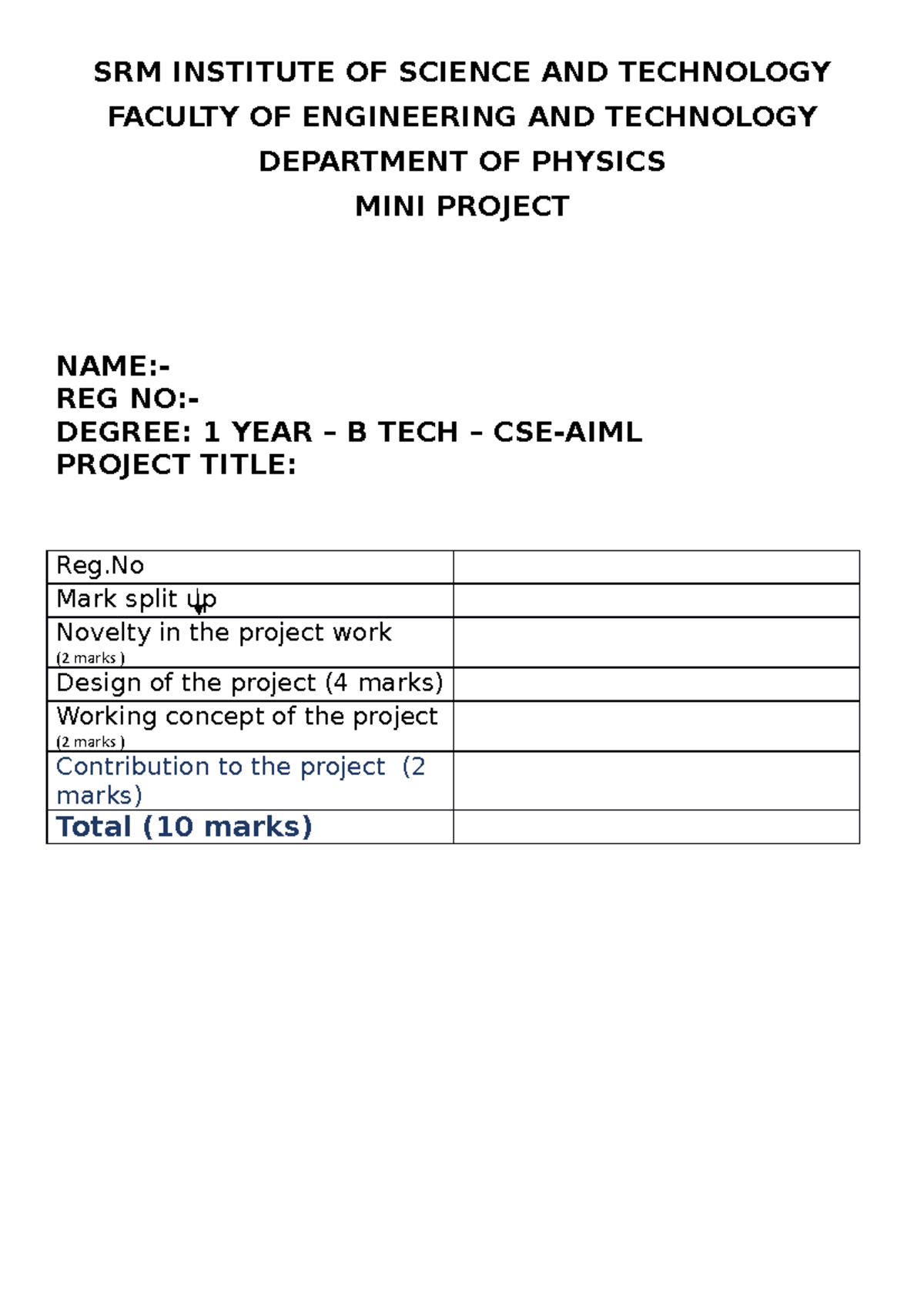 Electric Train Experiment - SRM INSTITUTE OF SCIENCE AND TECHNOLOGY ...