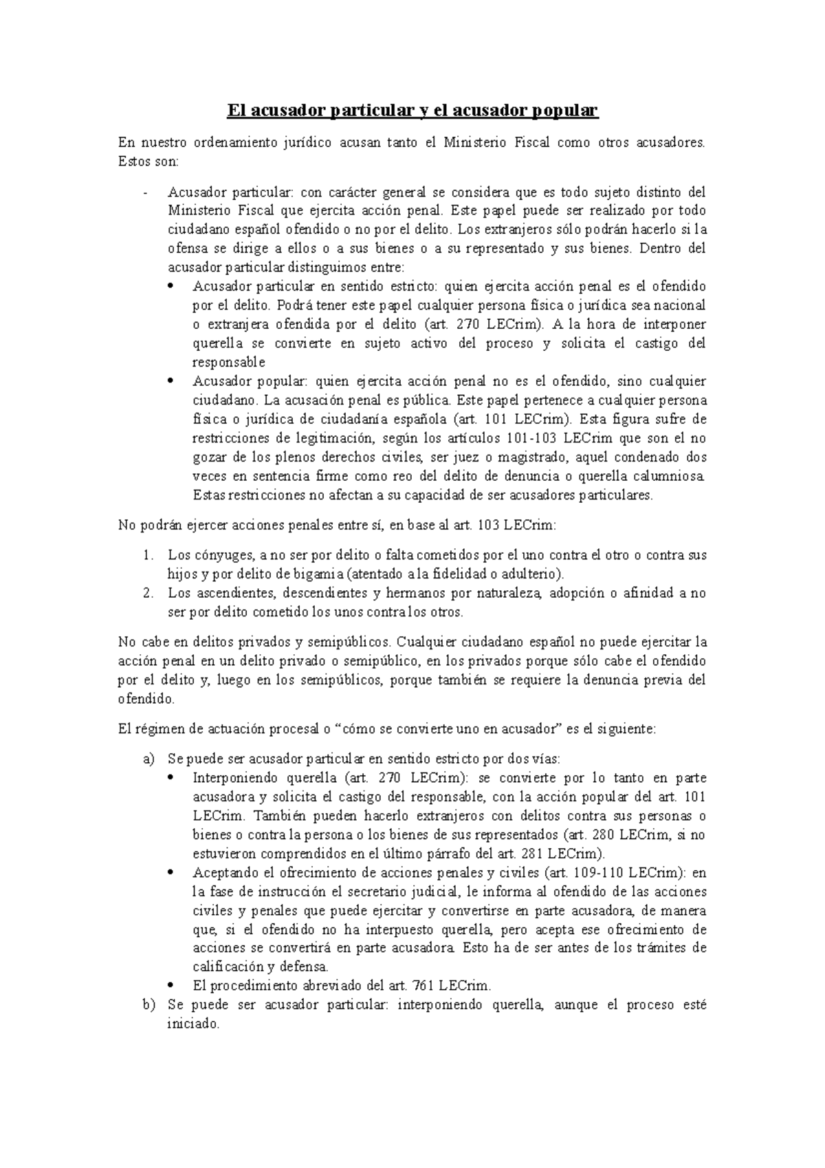 El acusador particular y el acusador popular - Estos son: Acusador ...