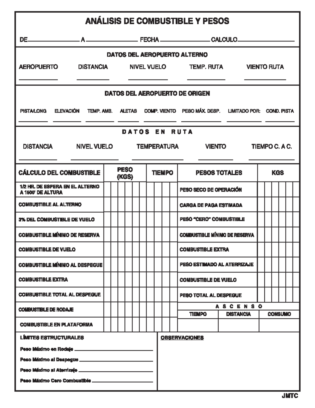 Análisis de Ruta - Cálc. Comb. y Pesos - 16 Nov 20 - Operaciones de ...