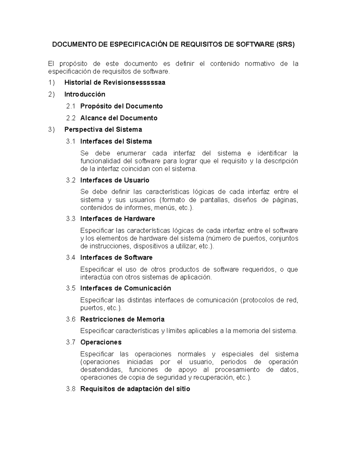 asdasdqwd sdasdsada - DOCUMENTO DE ESPECIFICACIÓN DE REQUISITOS DE SOFTWARE (SRS) El propósito ...