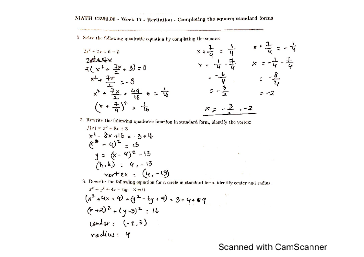 Recitation 11 - Practices on each week's lecture topics. - MATH 125 ...
