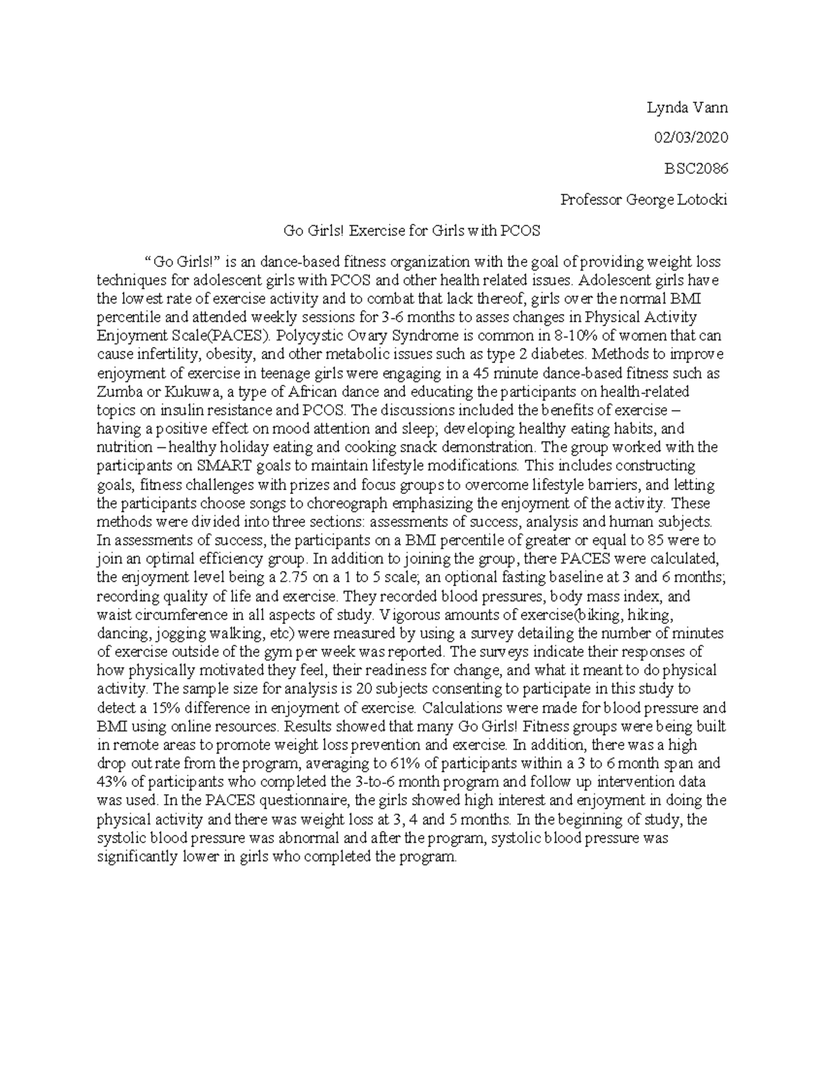 ECAP2020 - This was an extra credit essay done for my Anatomy and Human ...