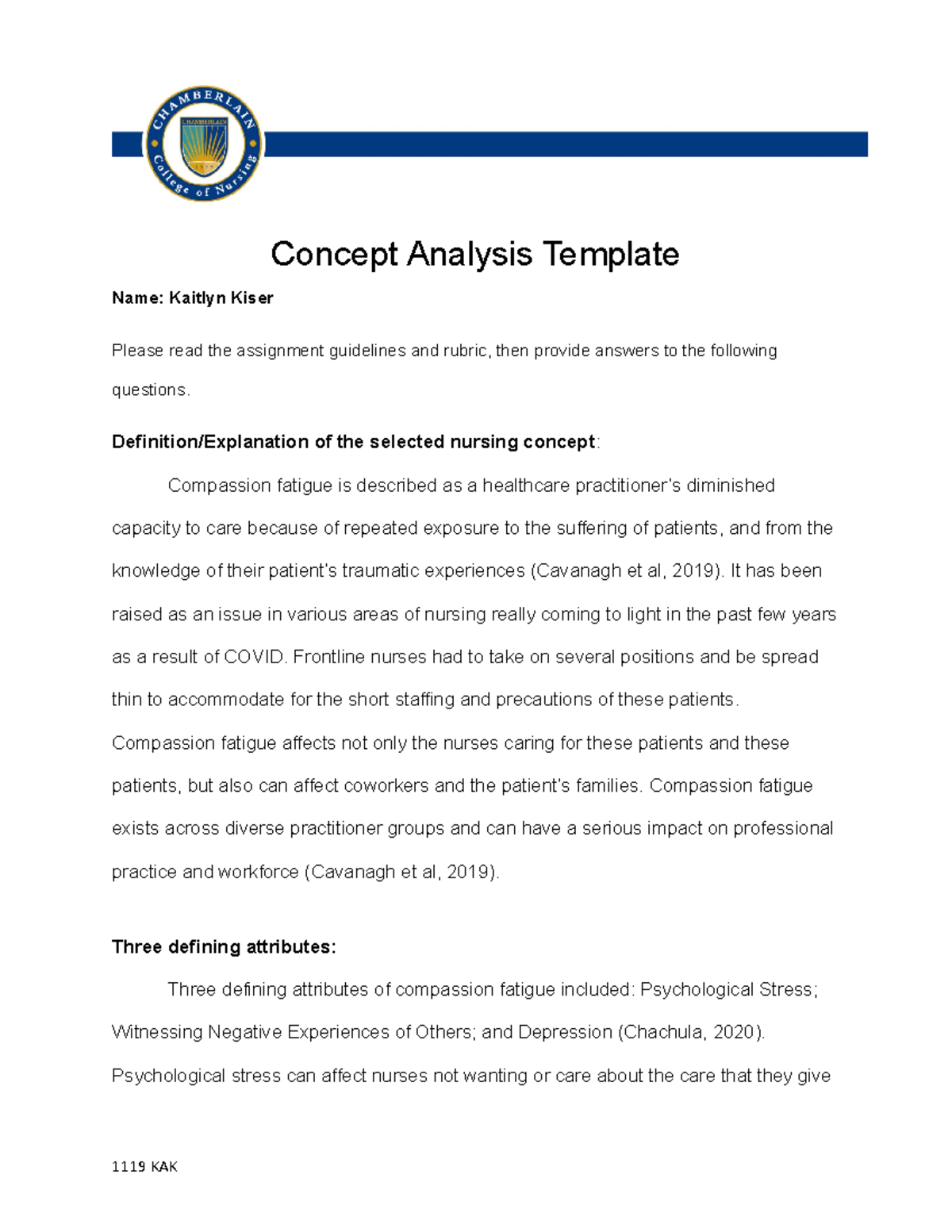 NR501NP Concept Analysis Template V1 - Concept Analysis Template Name ...