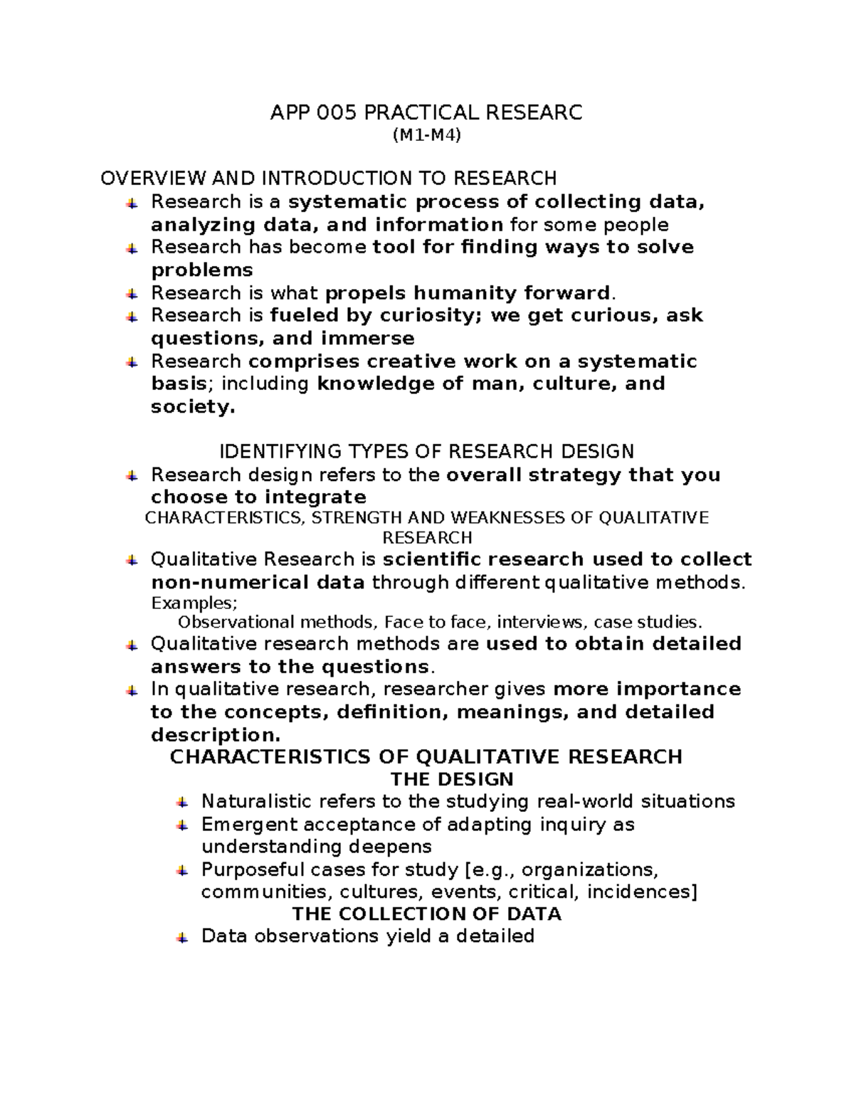 APP-005- Reviewer - lesson notes - APP 005 PRACTICAL RESEARC (M1-M4 ...