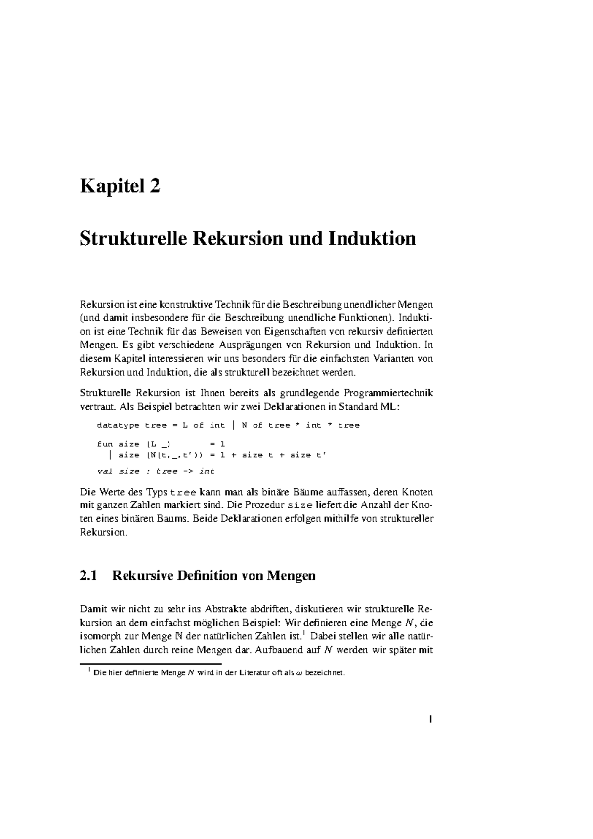 2 Logik - Kapitel 2 Strukturelle Rekursion und Induktion Rekursion ist ...