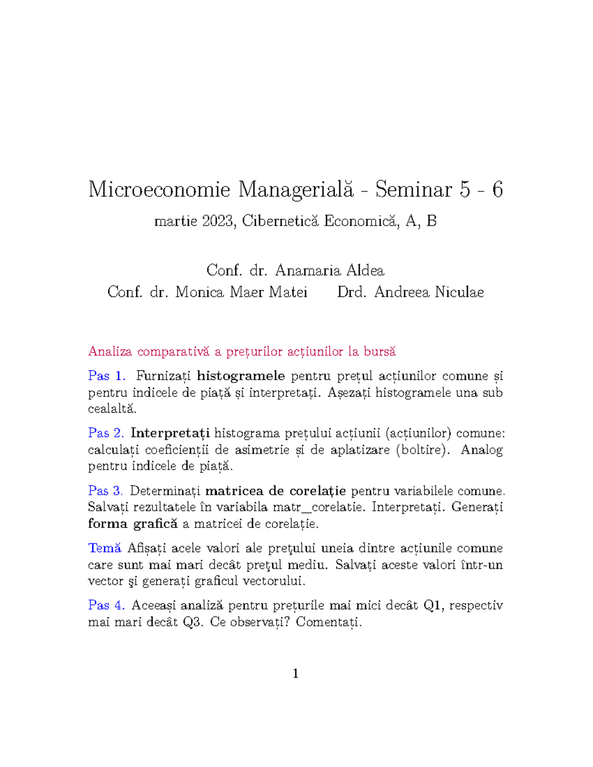 Micro Mg Sem 5 6 2023 - Microeconomie Managerială - Seminar 5 - 6 ...