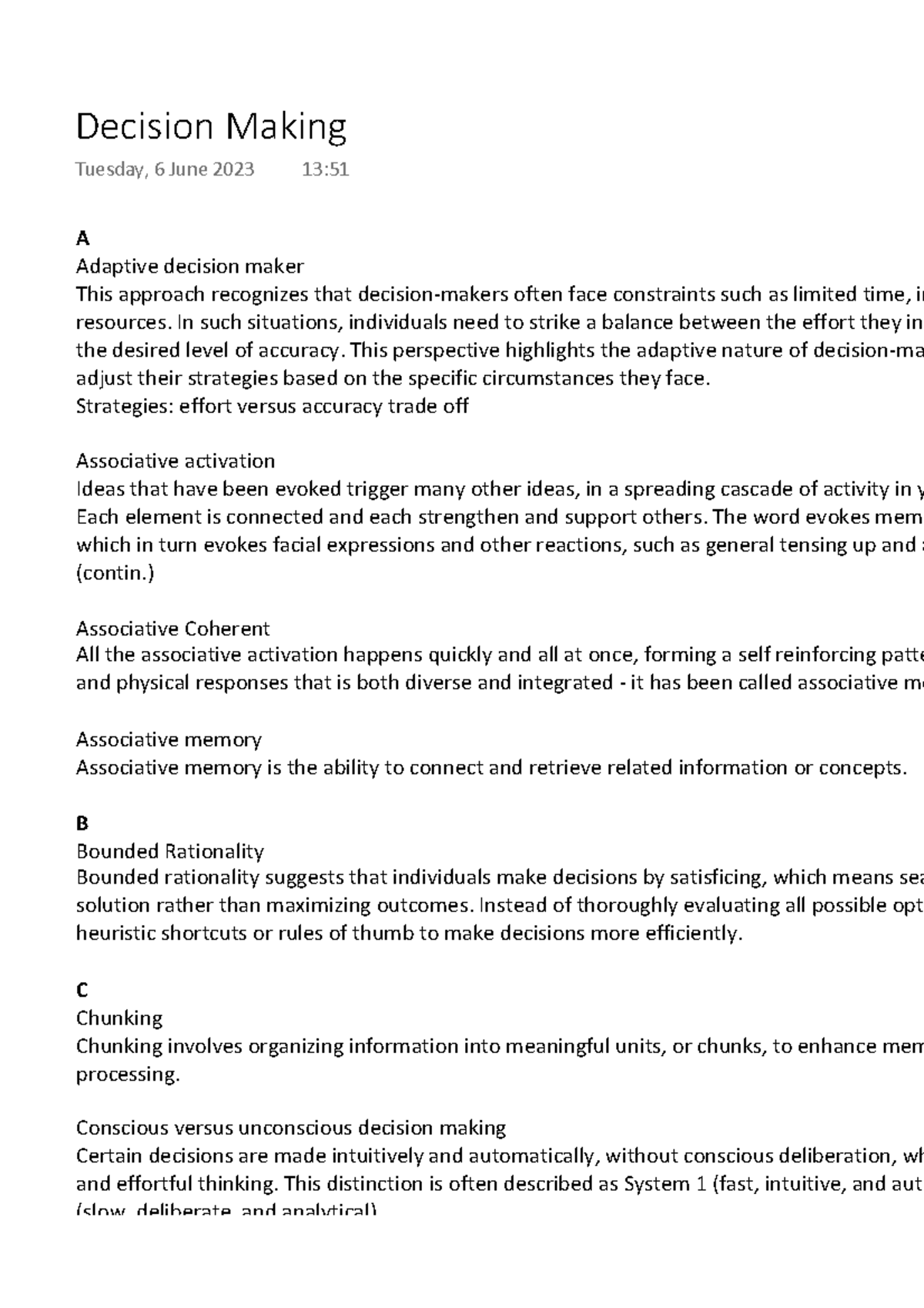 Decision Making - Intro - A Adaptive decision maker This approach ...