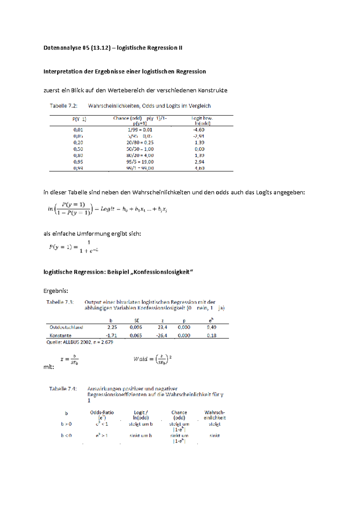 Datenanalyse 05 – logistische Regression II - Datenanalyse 05 (13 ...