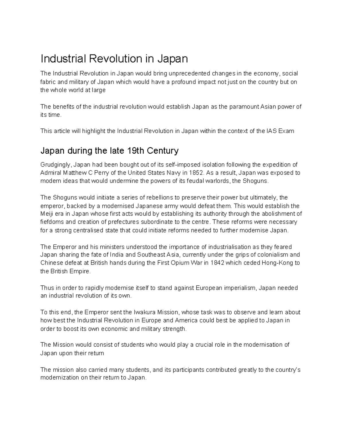 Industrial-Revolution-in-Japan - Industrial Revolution in Japan The ...