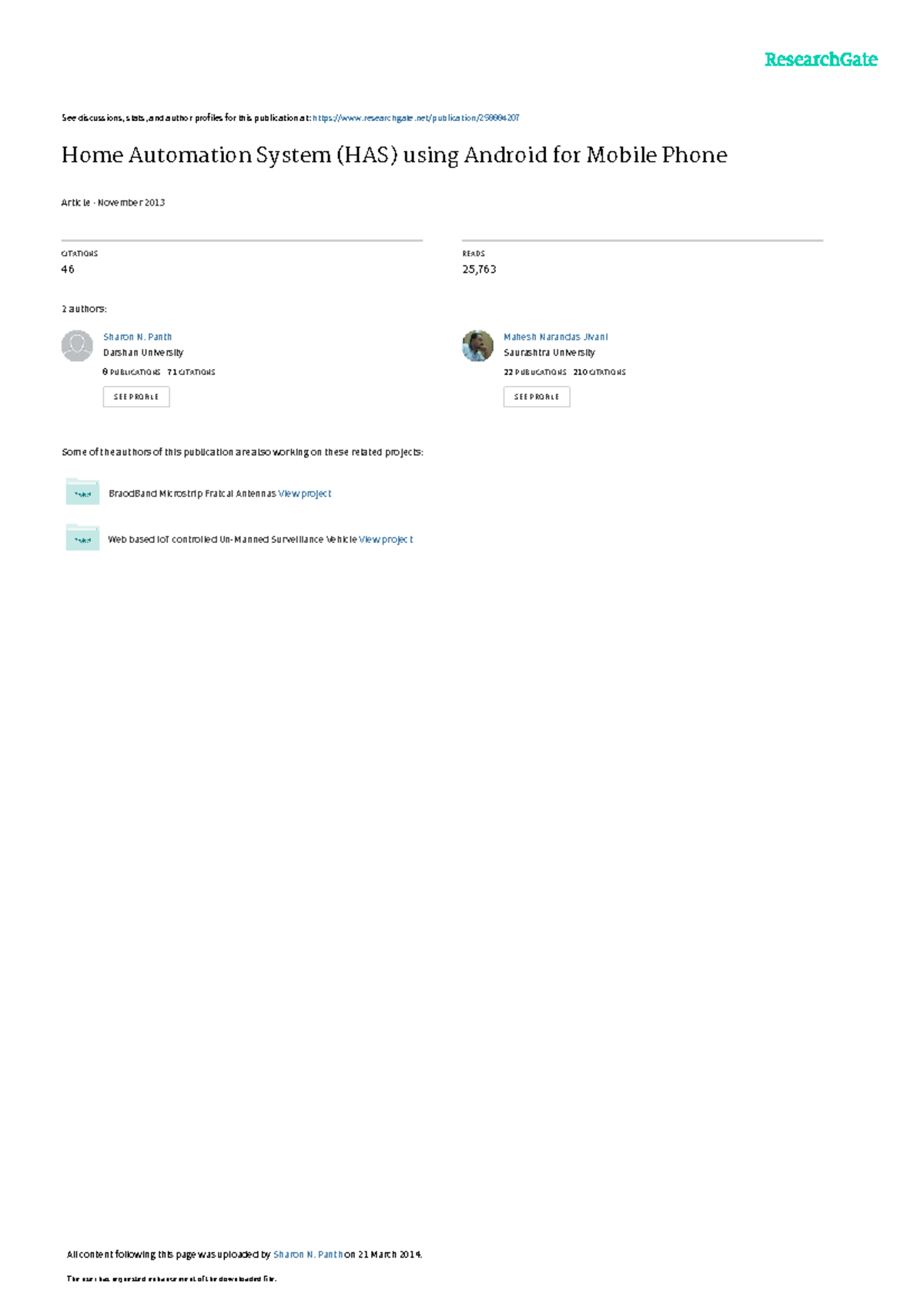 Home Automation System HAS using Android for - See discussions, stats ...