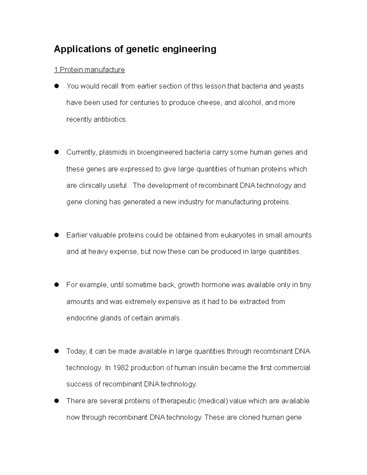 Applications of genetic engineering - Currently, plasmids in ...
