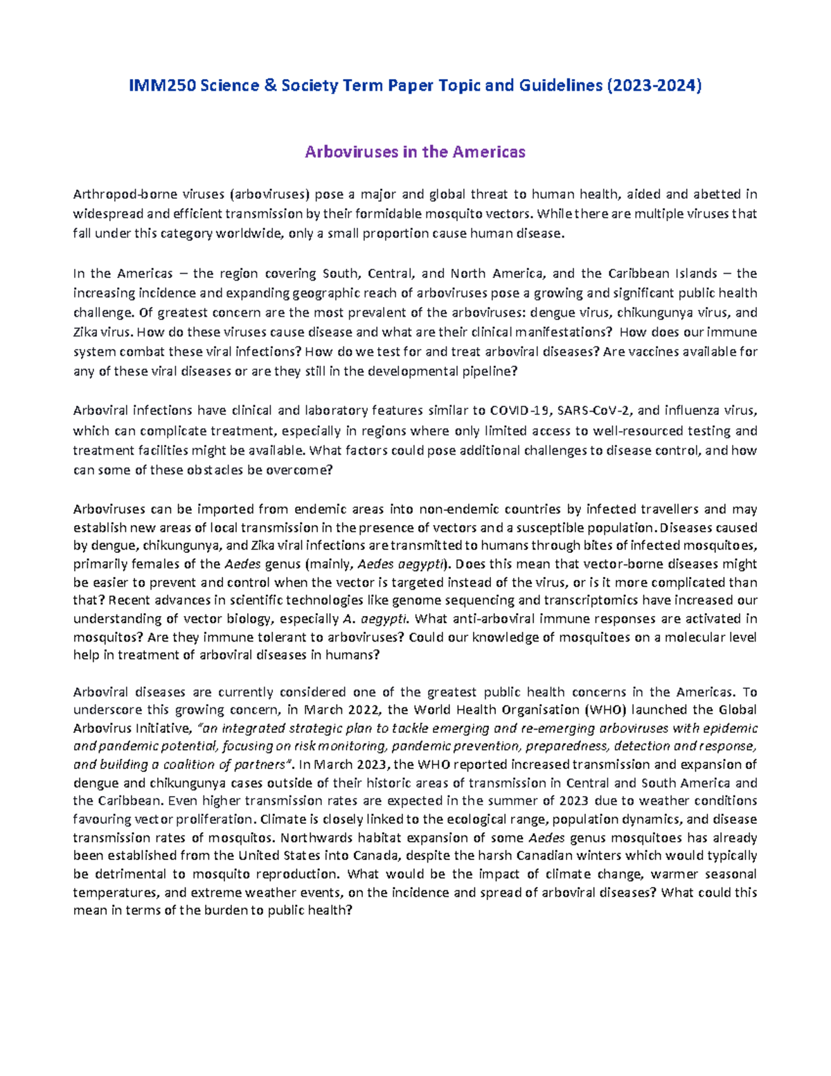 Science & Society Paper Guidelines 2023-24 SRA - IMM250 Science ...