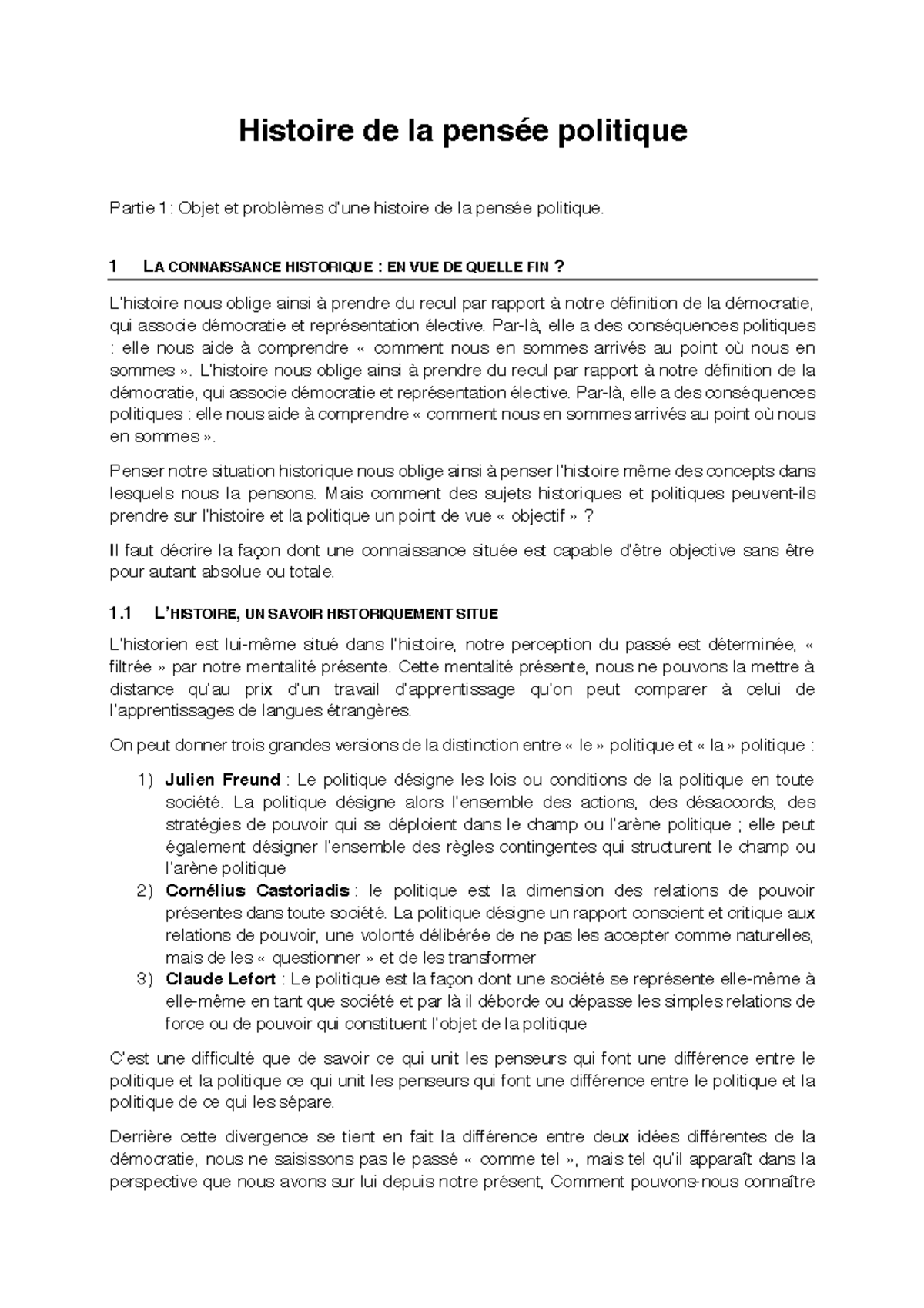 Histoire de la pensée politique - Histoire de la pensée politique ...