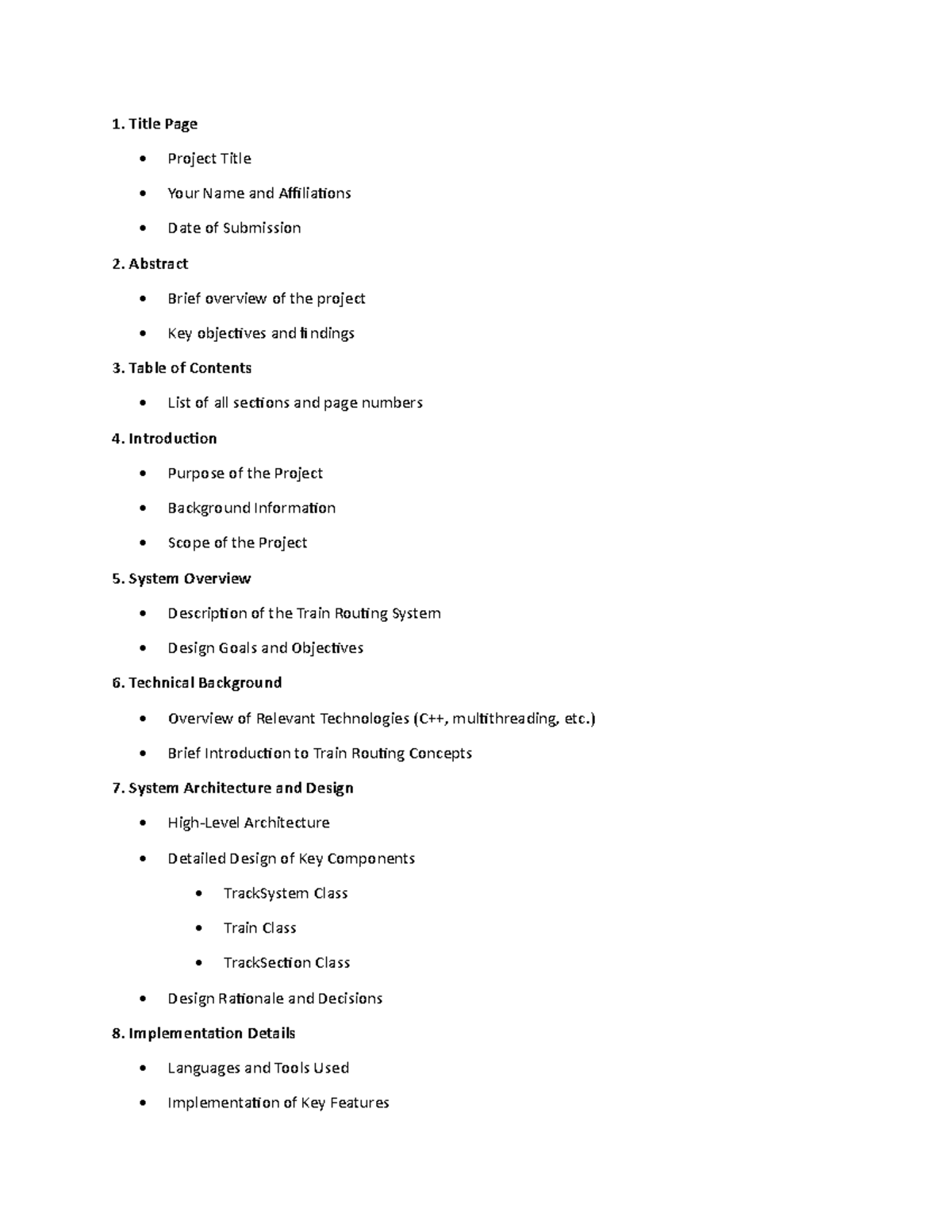 Coen 320 project report outline - 1. Title Page • Project Title • Your Name and Affiliations ...