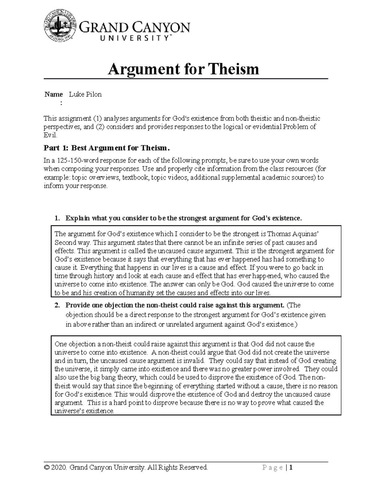 PHI 103 Argument Of Theism Problem Of Evil Argument For Theism Name phi-103-argument-of-theism-problem-of-evil-argument-for-theism-name