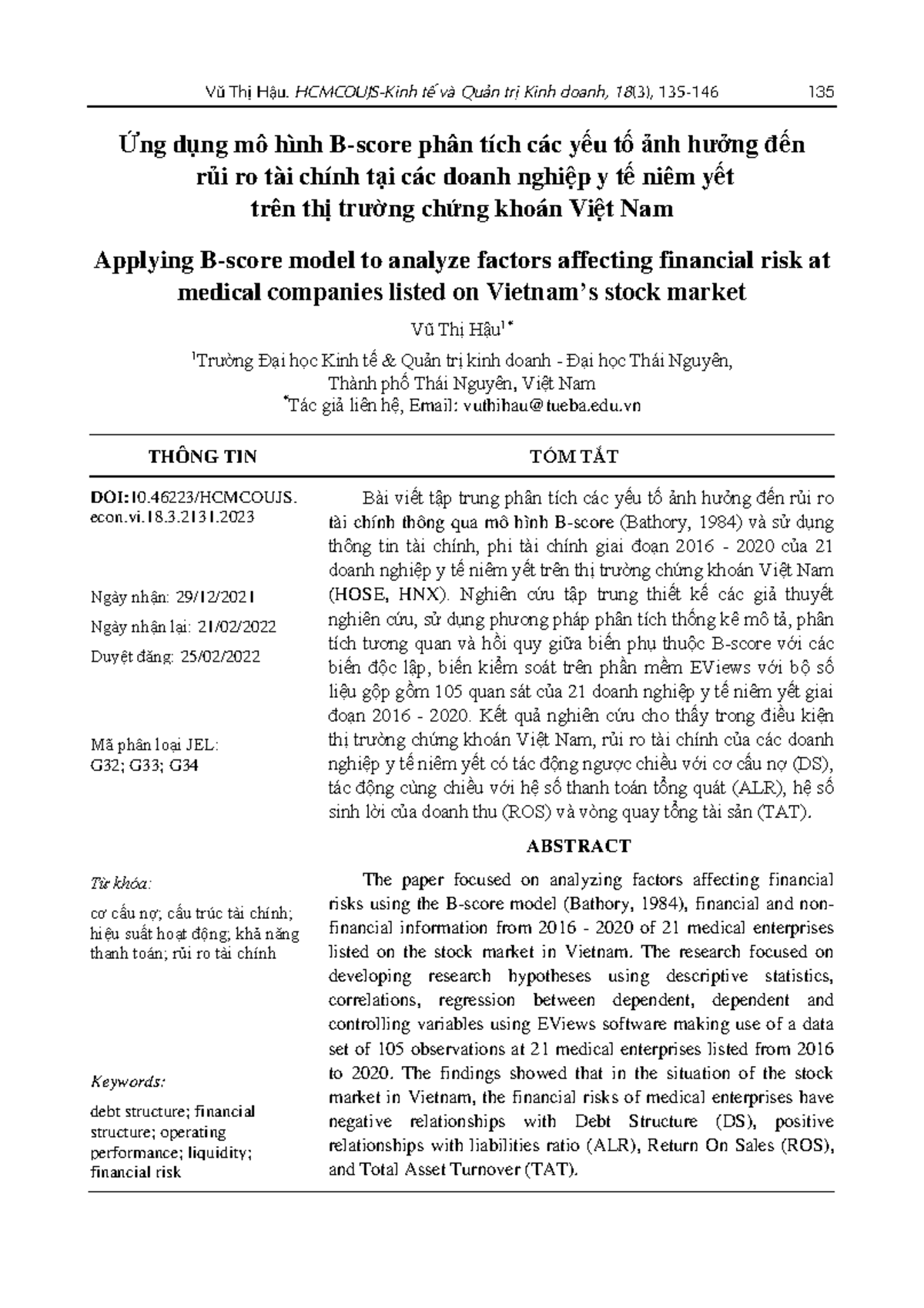 2131 9891 3 PB - NCKG - Ứng dụng mô hình B-score phân tích các yếu tố ...