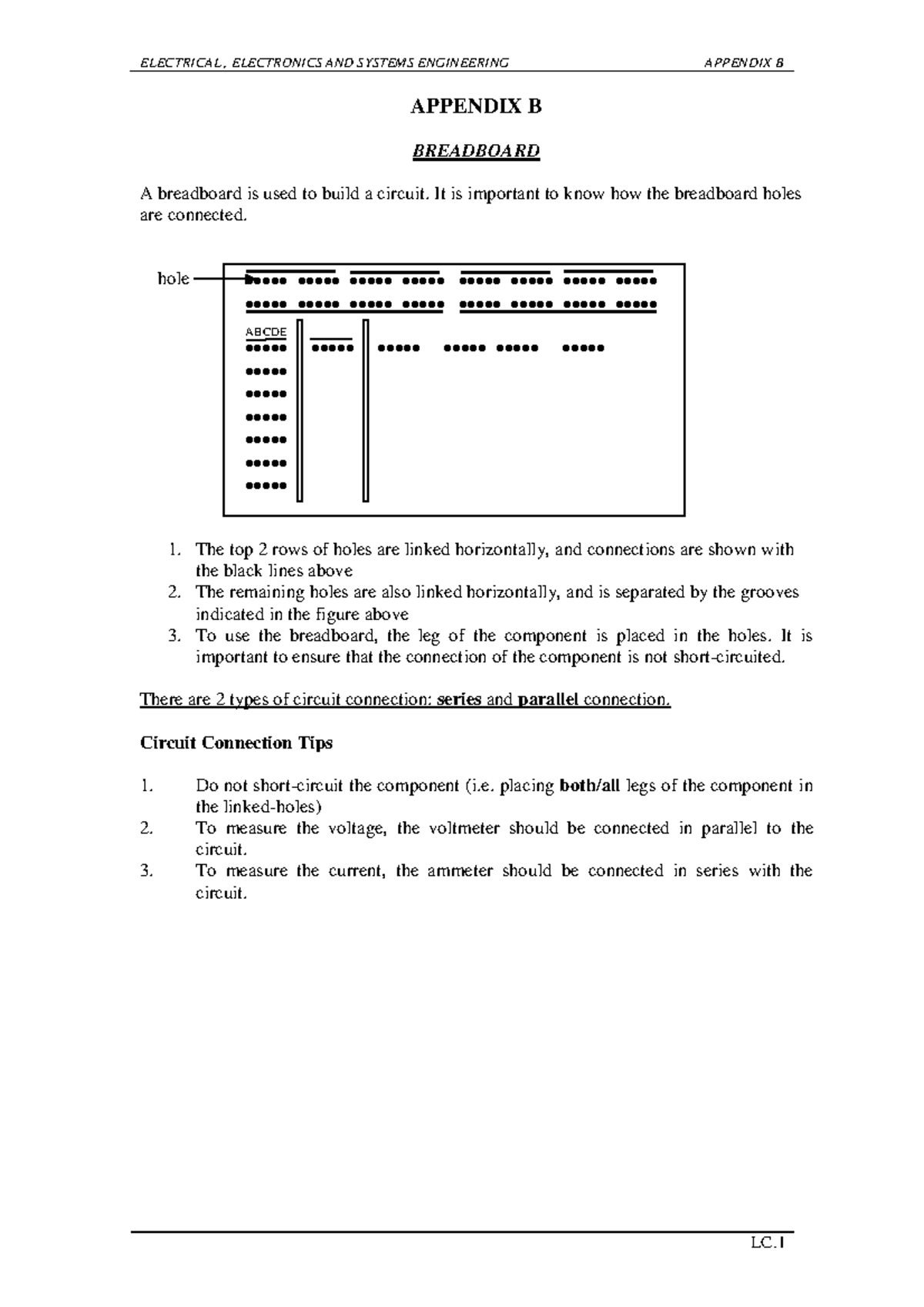 Lab Appendix B - additional notes for practical (lab) - ELECTRICAL ...