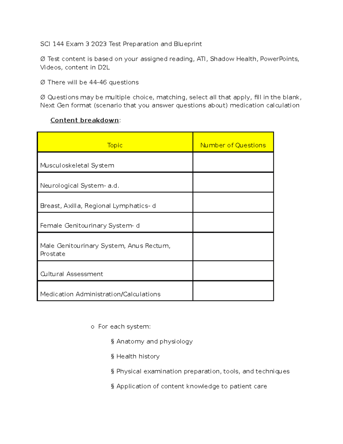 SCI 144 Exam 3 2023 Test Preparation and Blueprint Guide - SCI 144 Exam ...
