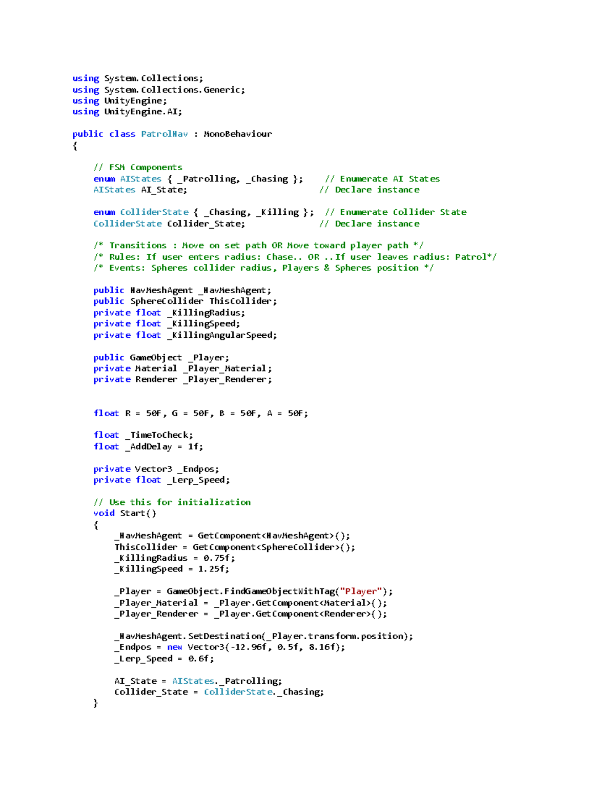 Ai A Script Used To Control An Ai Navmesh Using Using Using Using System Systemcollections