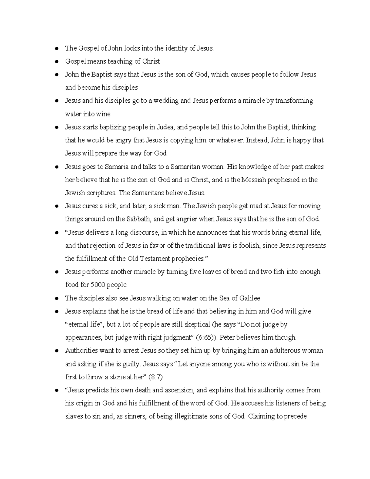 The Gospel of John - Notes - The Gospel of John looks into the identity ...