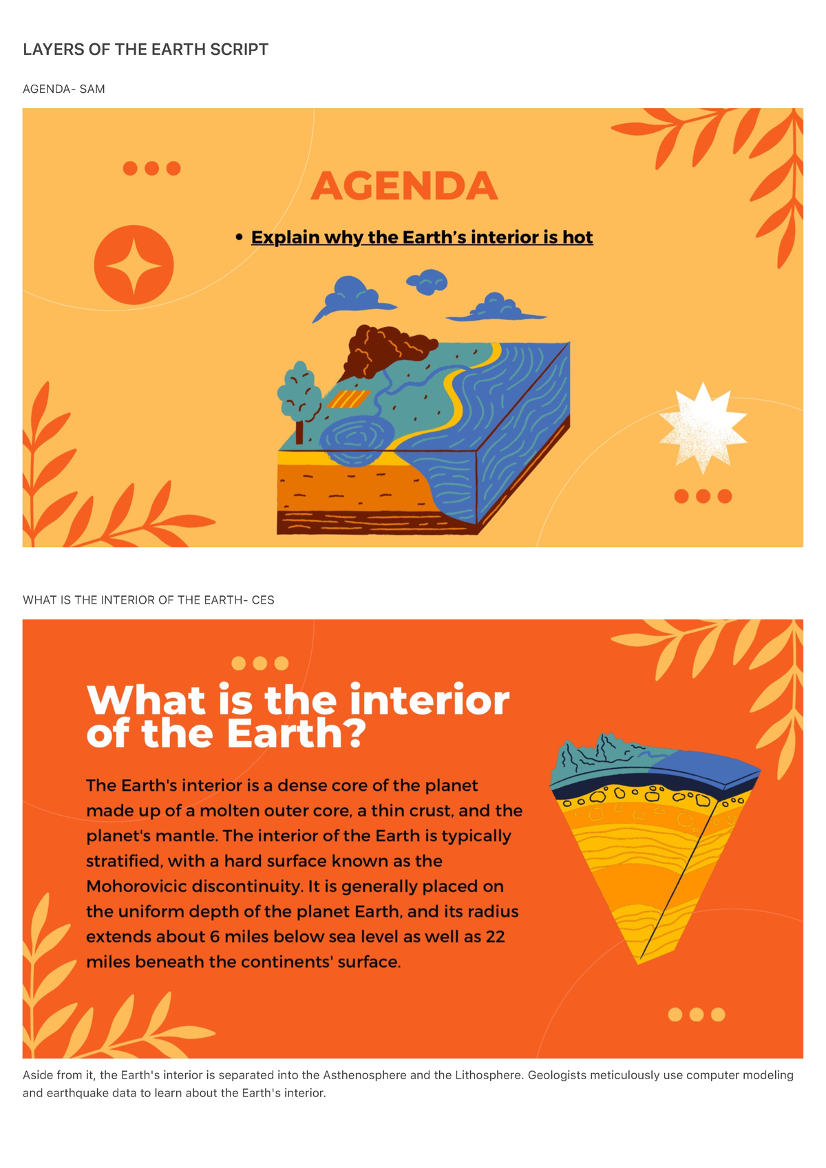 Layers of Earth - LAYERS OF THE EARTH SCRIPT AGENDA- SAM WHAT IS THE ...