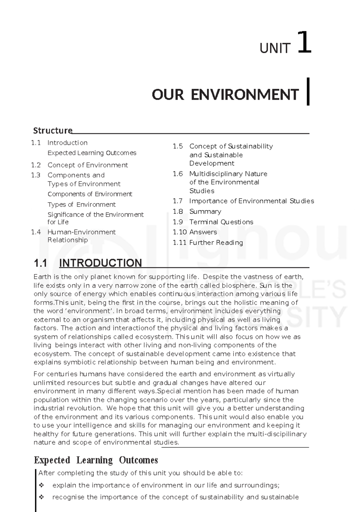 Unit1 - Unit 1 of bevae181 environmental studies - ####### Unit 1 Our ...