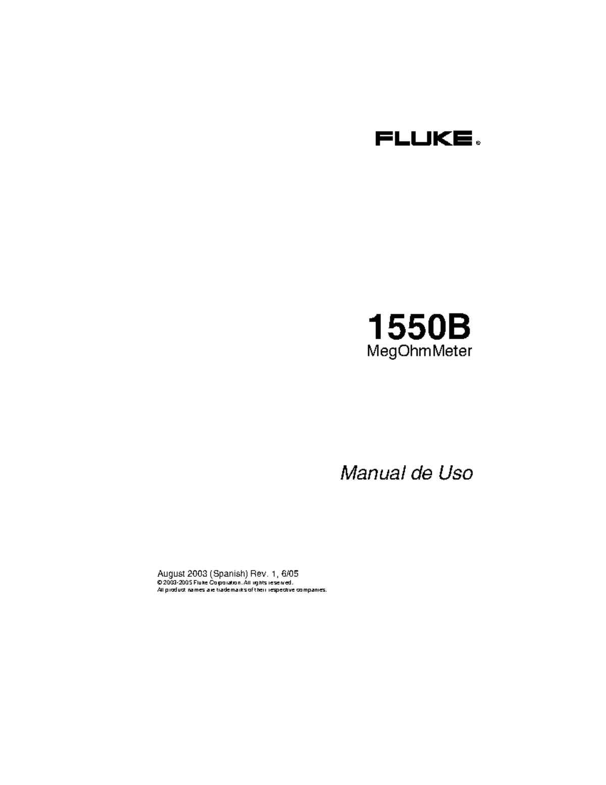 1550b umspa 0100 - Análisis datos - ® 1550B MegOhmMeter Manual de Uso ...