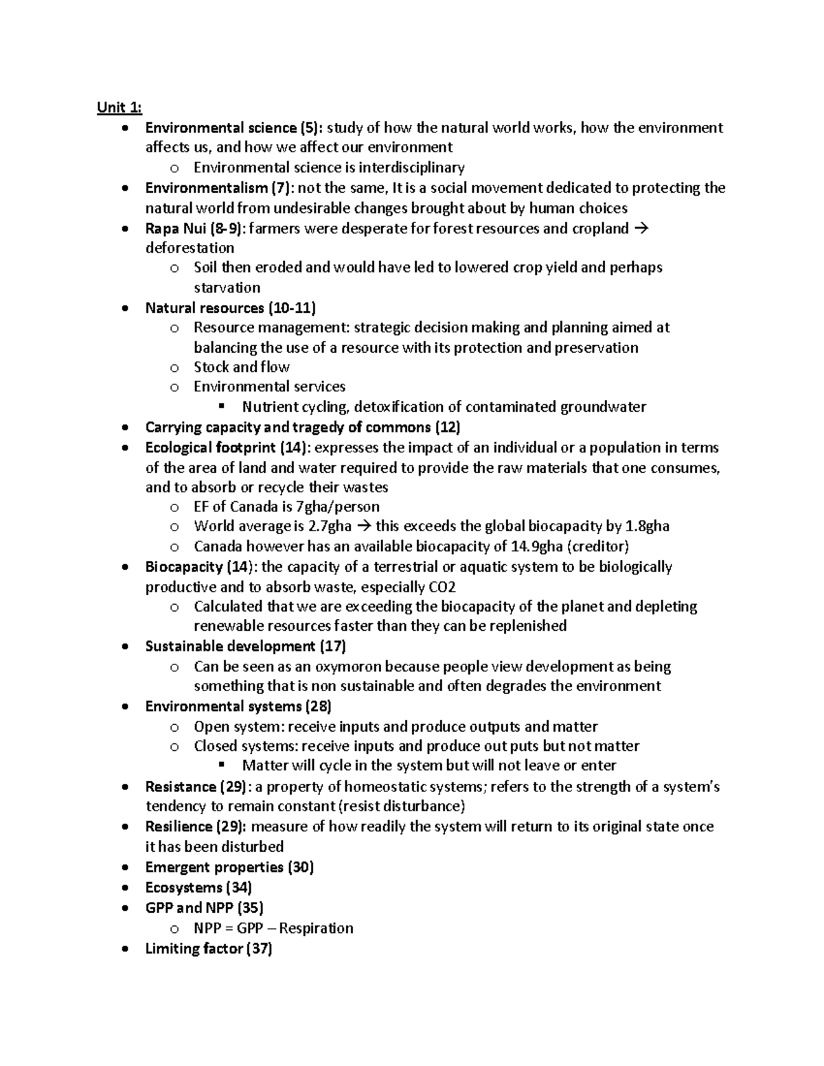 GEOG Textbook Pages - Unit 1: - Environmental science (5): study of how ...