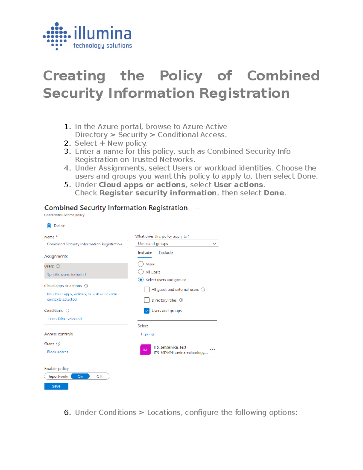 Backend Setps for MFA and SSPR - Creating the Policy of Combined ...