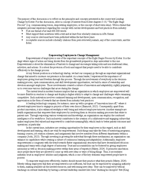 Mod 4 Week 4 Empowering Change Module 4 Week 4 Empowering