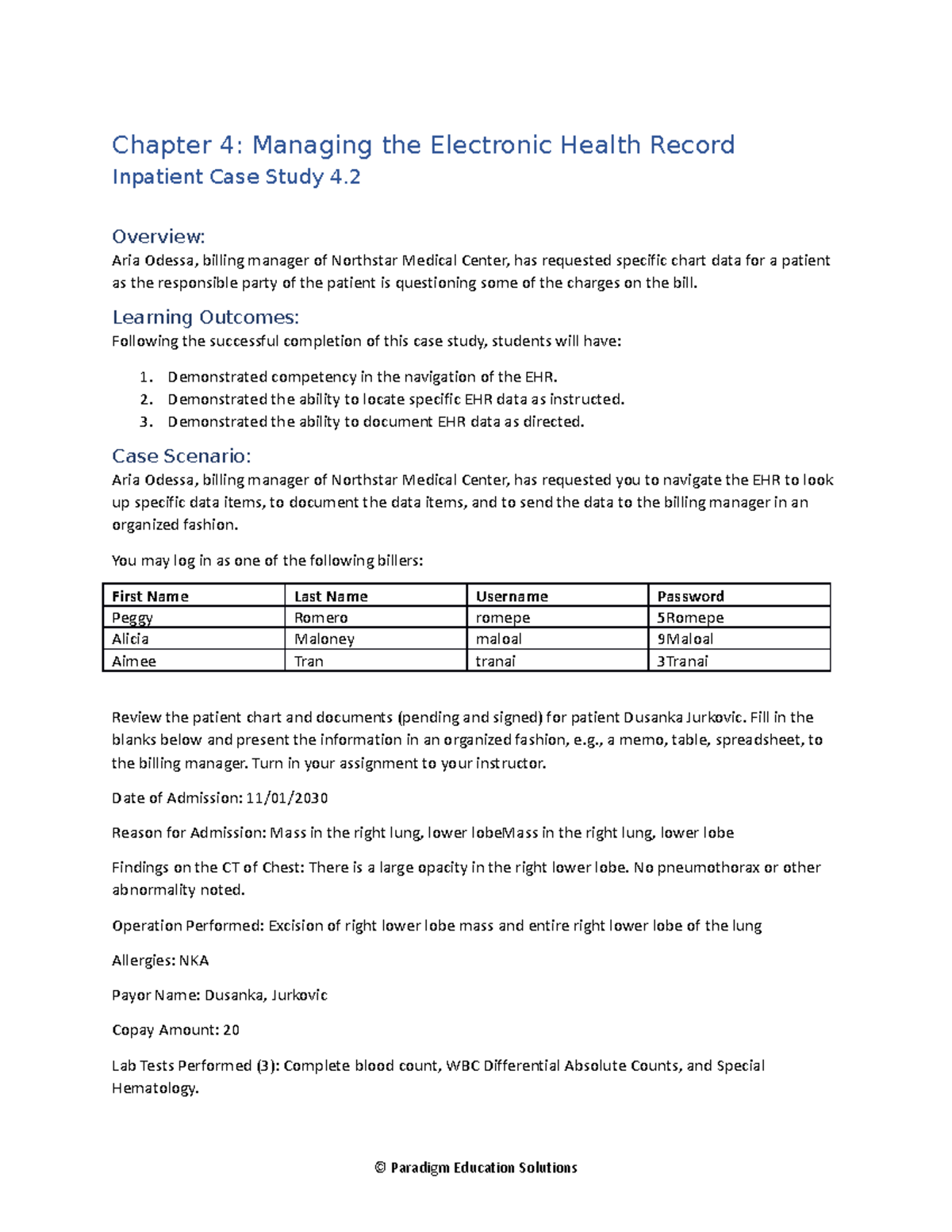EHR3e Ch04 Case Study 4 - electronic health records assignment uploads ...