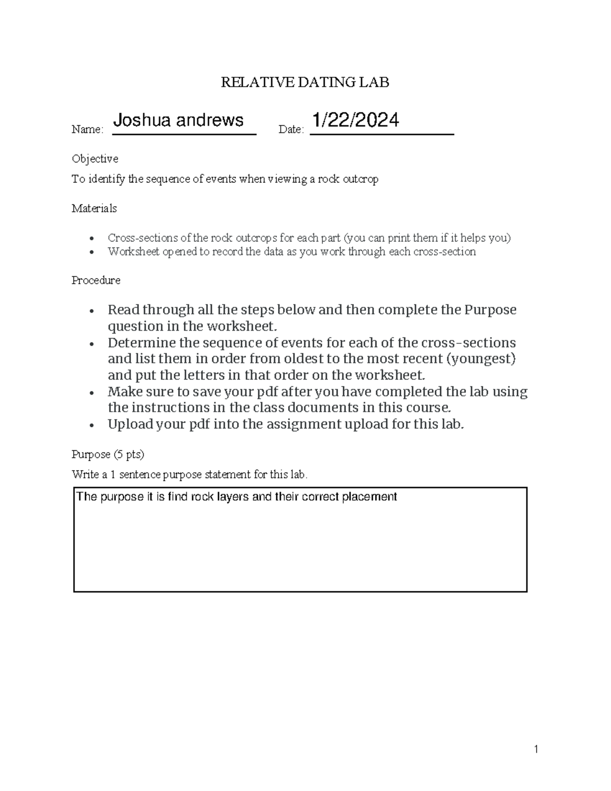 Relative+dating+lab+worksheet hp - RELATIVE DATING LAB Name: Date ...