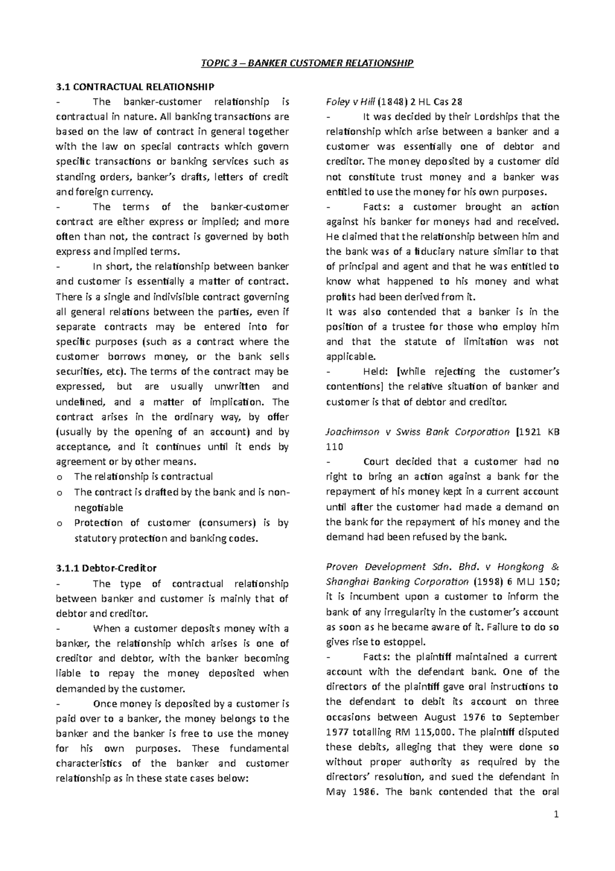 Topic 3 - Banker Customer Relationship - TOPIC 3 – BANKER CUSTOMER ...