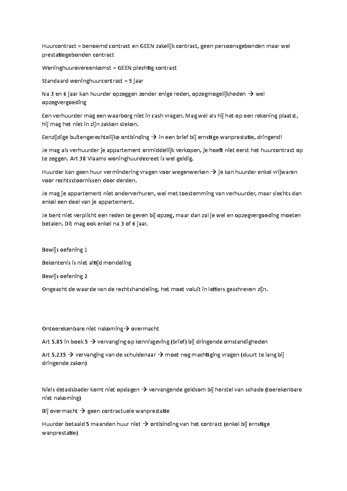 Einde les verbintenis - Huurcontract = benoemd contract en GEEN ...