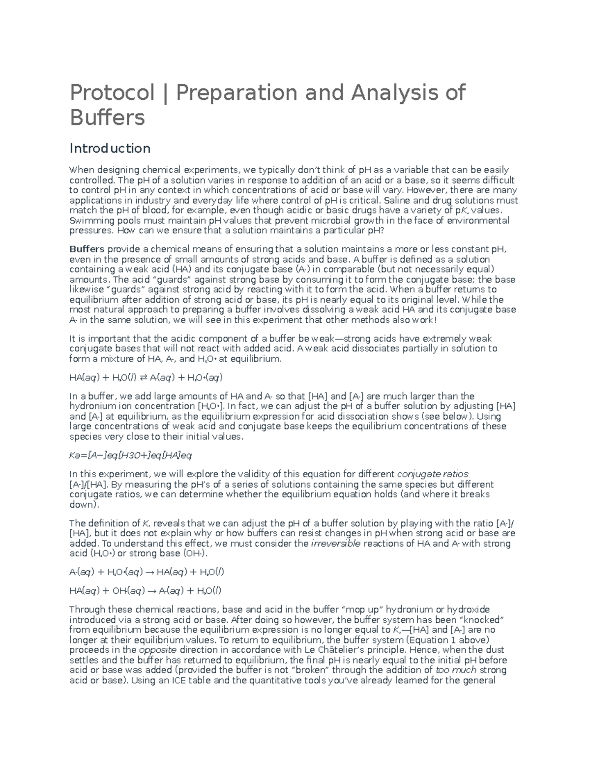 Lab 6 Protocol - stufffffff - Protocol Preparation and Analysis of ...