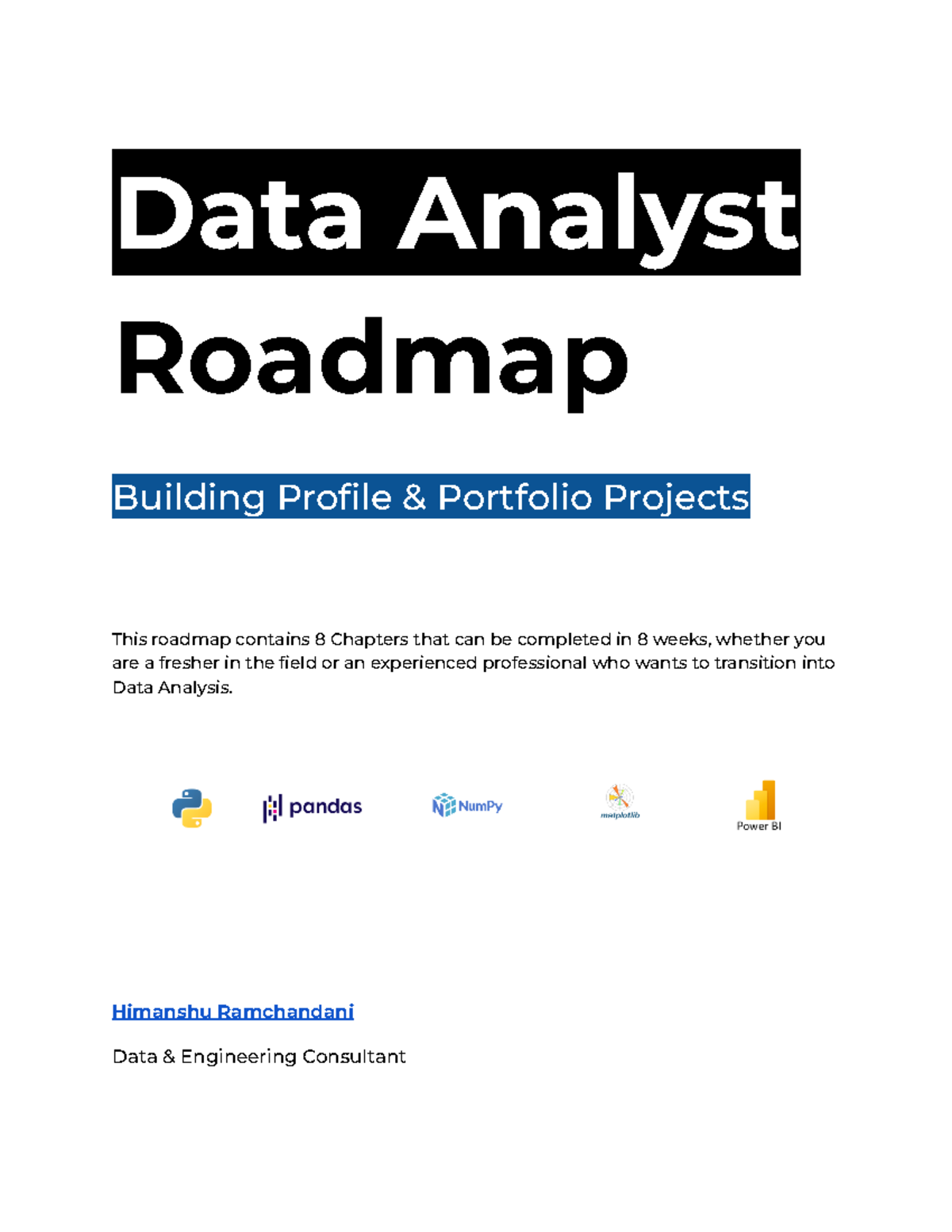 Data Analyst Roadmap - SNJILWQBKD - Data Analyst Roadmap Building ...