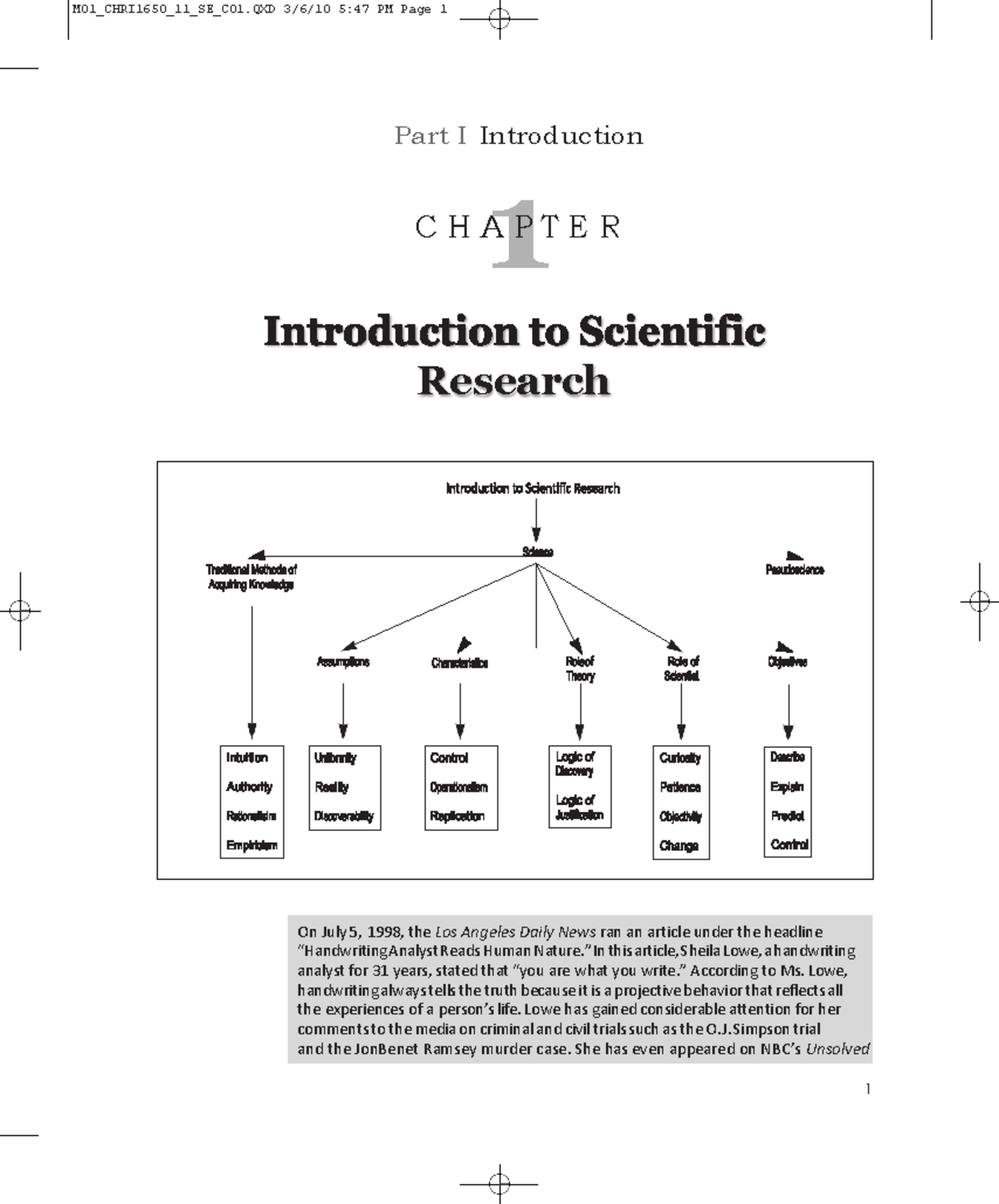 Introduction TO Scientific Research - Part I Introduction C H A 1 P T E ...
