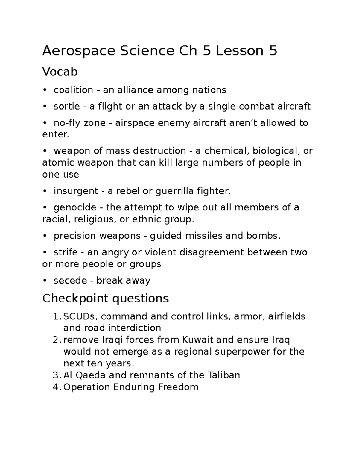 Aerospace Science Ch 5 Lesson 5 - Aerospace Science Ch 5 Lesson 5 Vocab ...