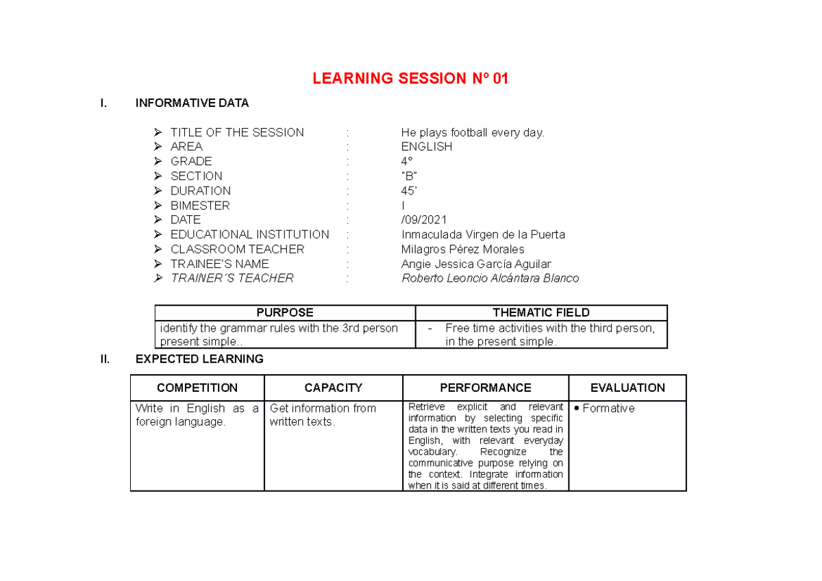 Learning Session Nº 1- Angie García - LEARNING SESSION Nº 01 I ...