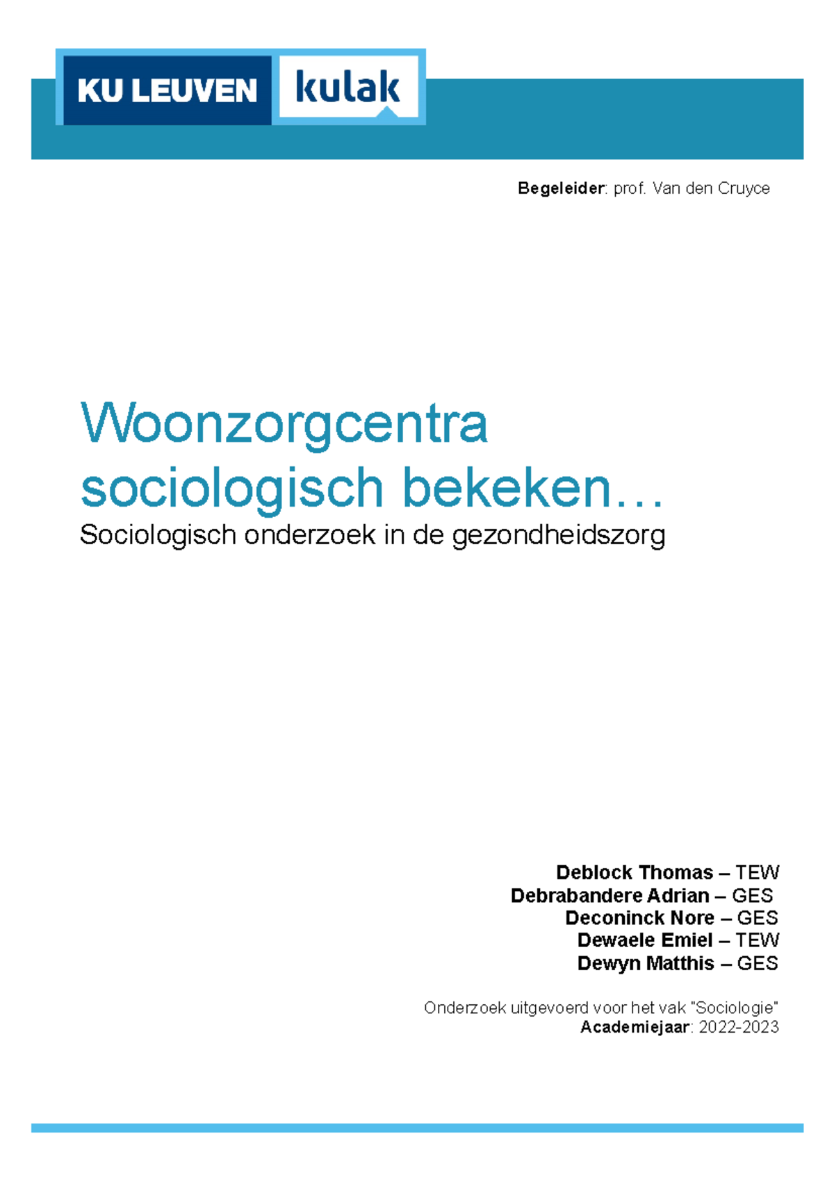 Sociologische- Studie - Woonzorgcentra sociologisch bekeken ...