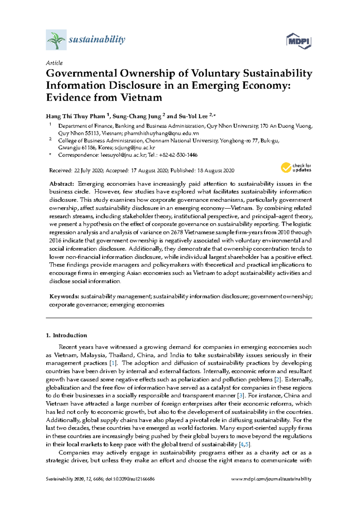 Sustainability 12 06686 v2 - sustainability Article Governmental ...