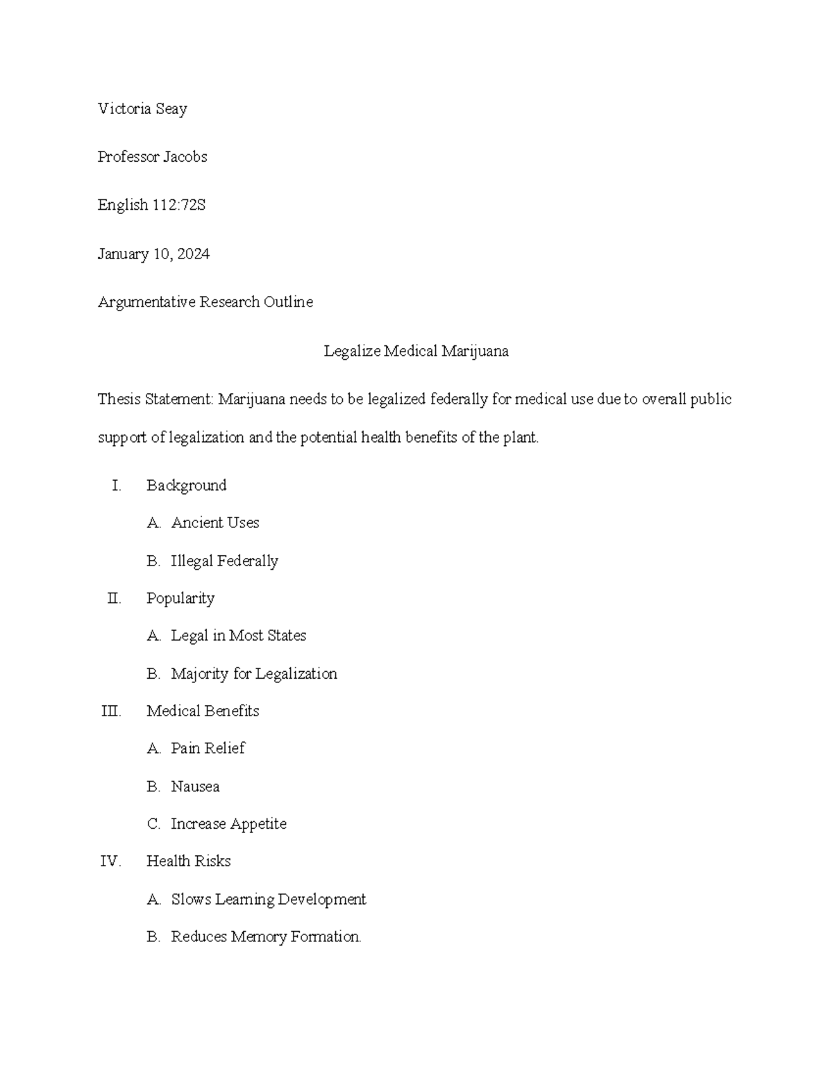 VSeay Argu Res Eng 11272 S - Victoria Seay Professor Jacobs English 112 ...