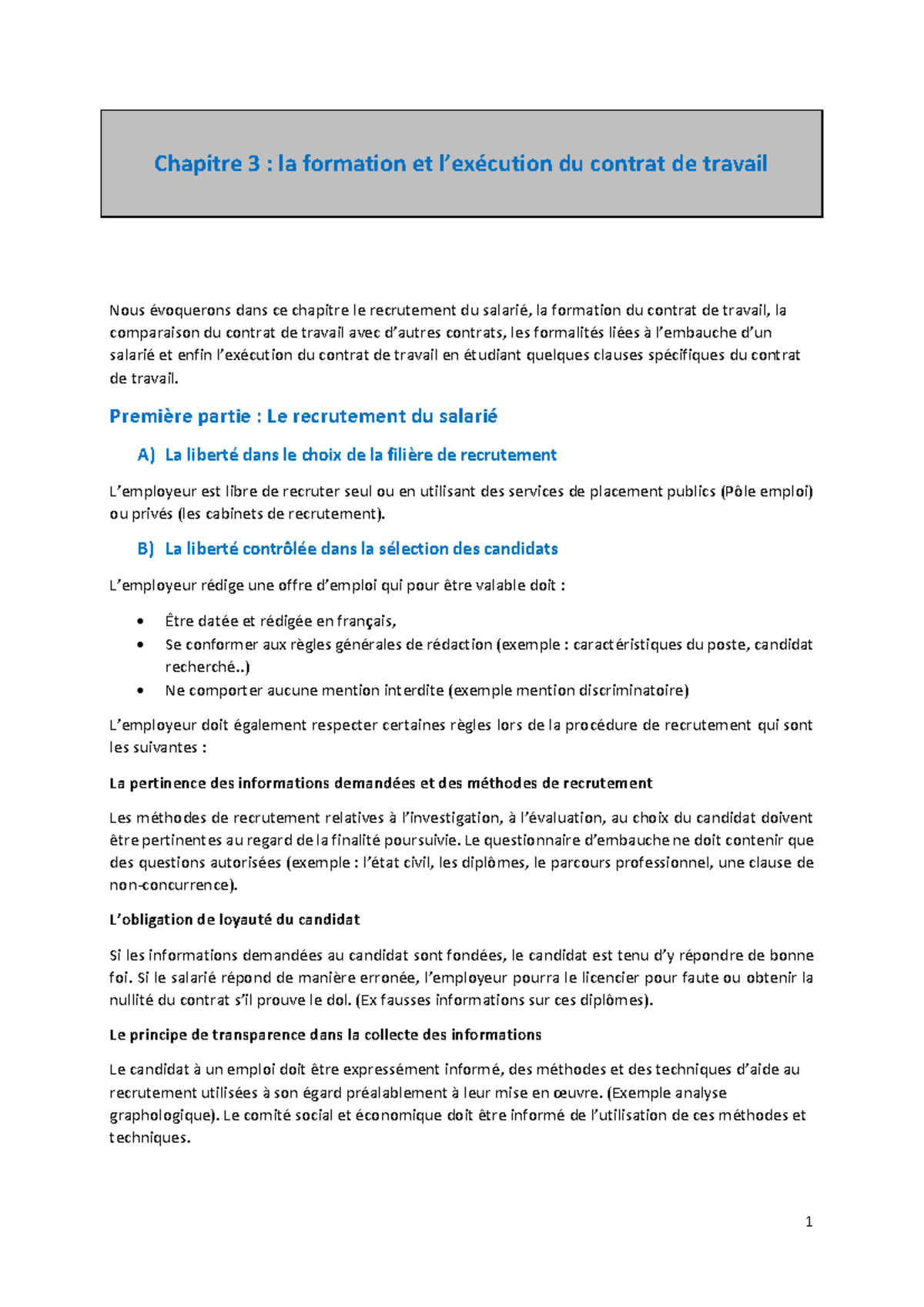 Chapitre 3 Cours La formation du contrat - Chapitre 3 : la formation et ...