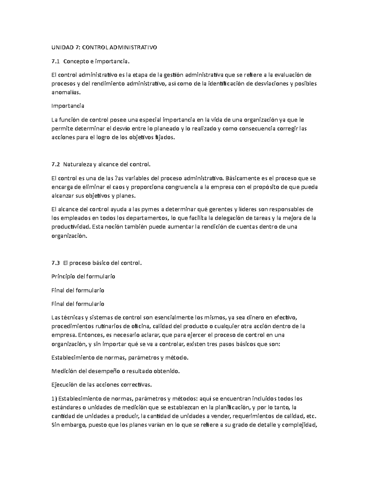 Unidad 7 control administrativo - UNIDAD 7: CONTROL ADMINISTRATIVO 7 ...