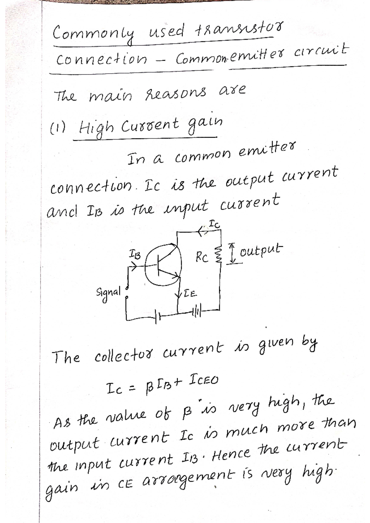 Transistor amp - Basics of Electronics Engineering Module 4 notes ...